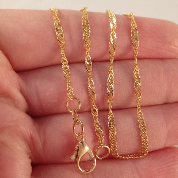 Jewelry | 18k Yellow Gold Filled 925 Silver Elegant Water Wave Chain ...